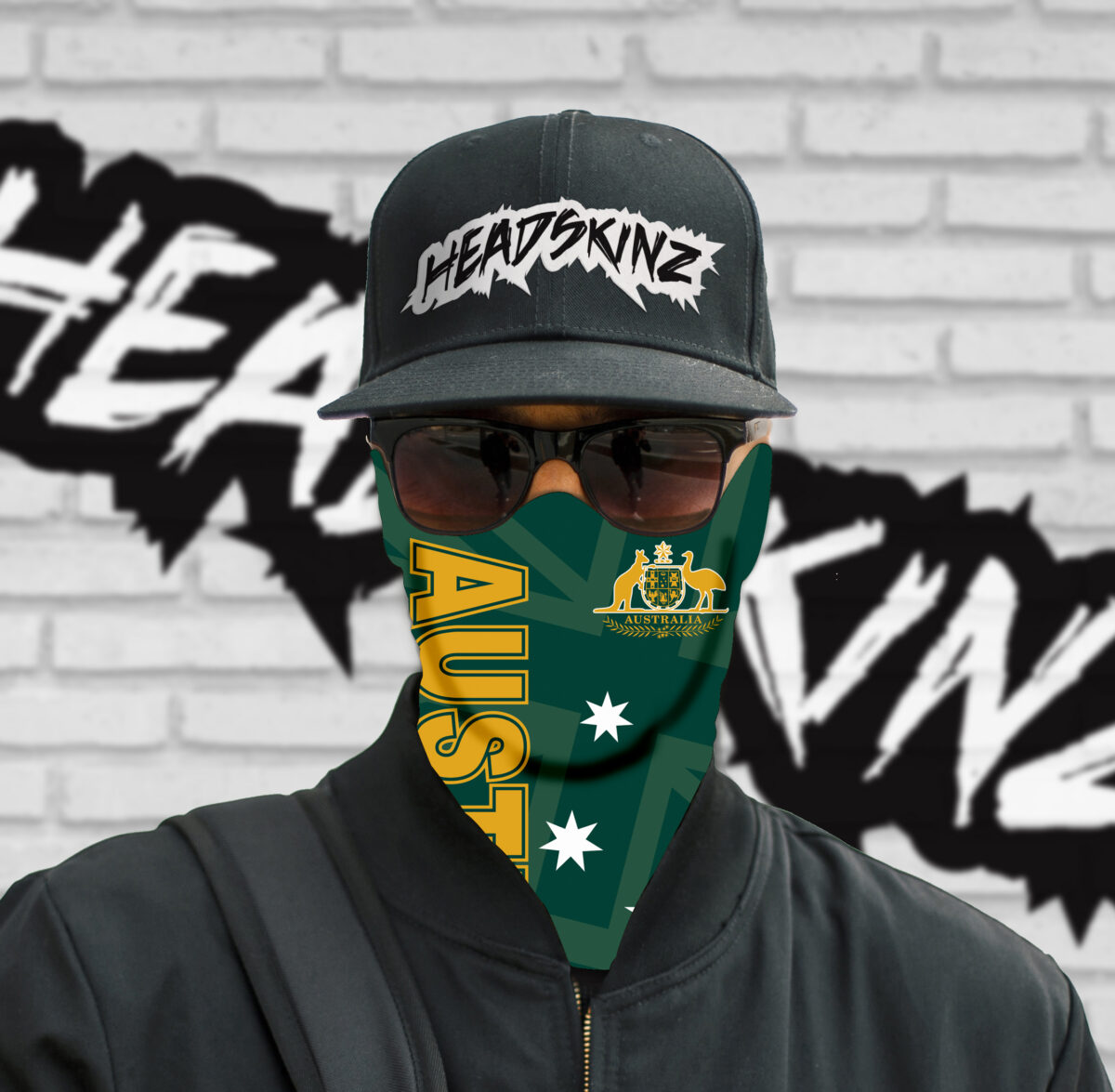 BULK PACK - Aussie Green & Gold Flag Headskinz (10 unit pack)