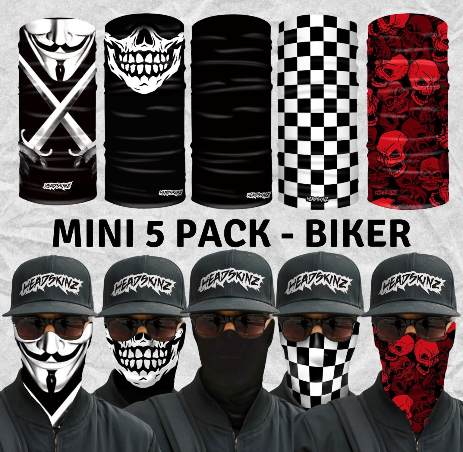 Biker Neck Gaiter MINI PACK (5 unit pack)